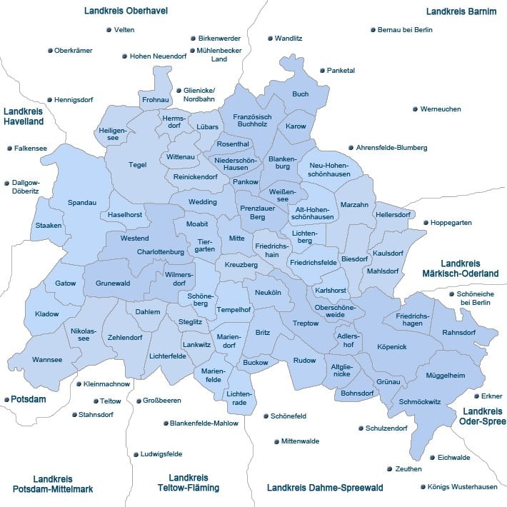 Karte Stadtteile Berlin Goudenelftal Karte Stadtteile Berlin Goudenelftal